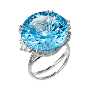 Кольцо "Океан в величии" Топаз 29,50 карат Золото 585 белое - купить с ...